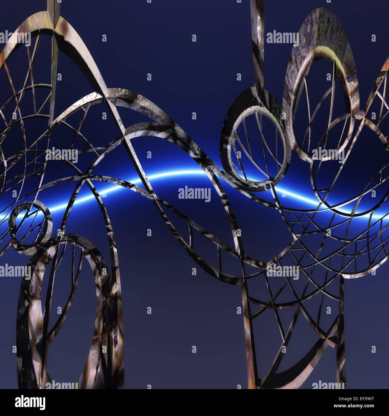 Digital Illustration of a surreal abstract Structure Stock Photo - Alamy