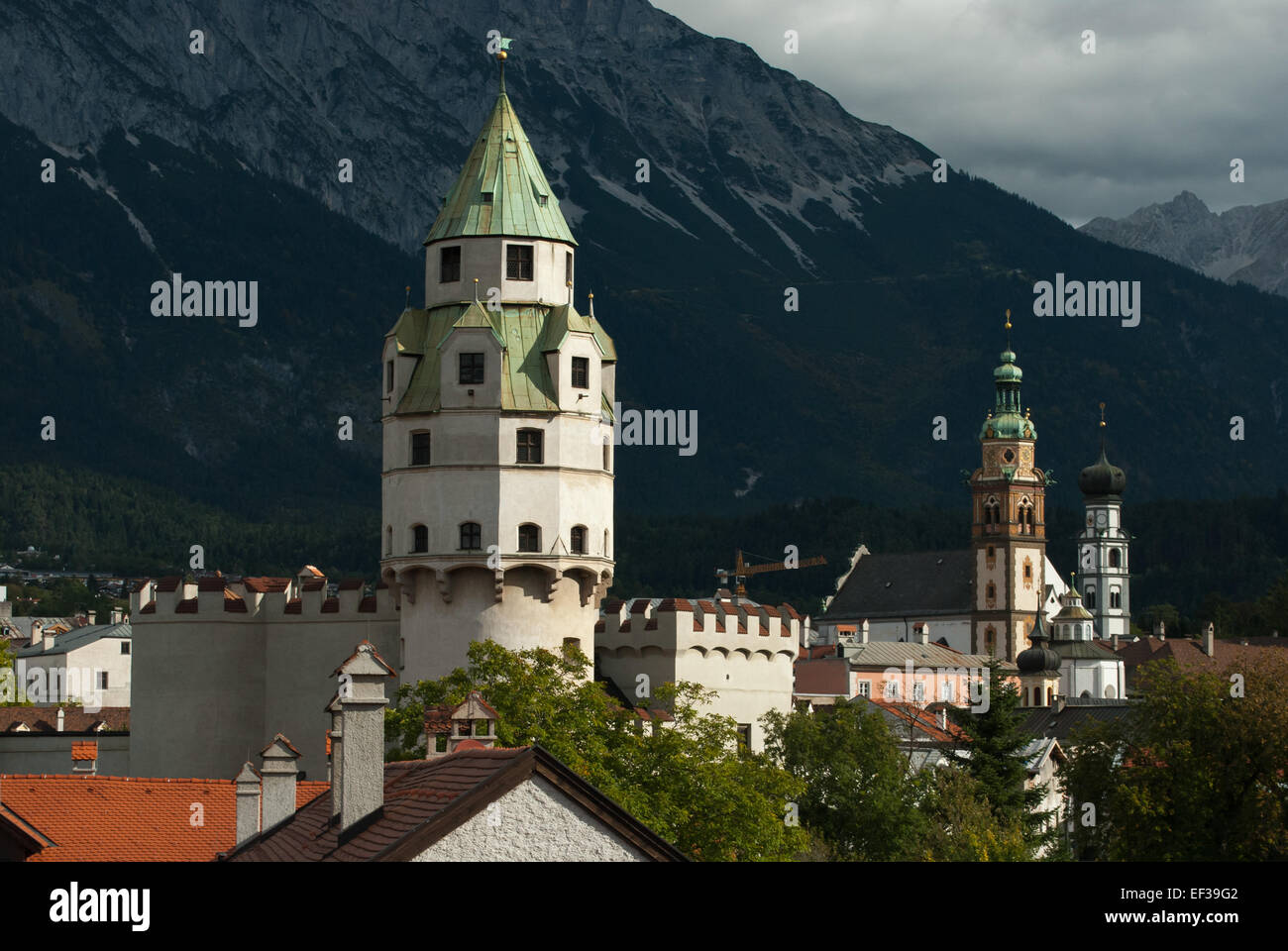 Hall in Tirol with its towers, a picturesque town in Austria known for ...
