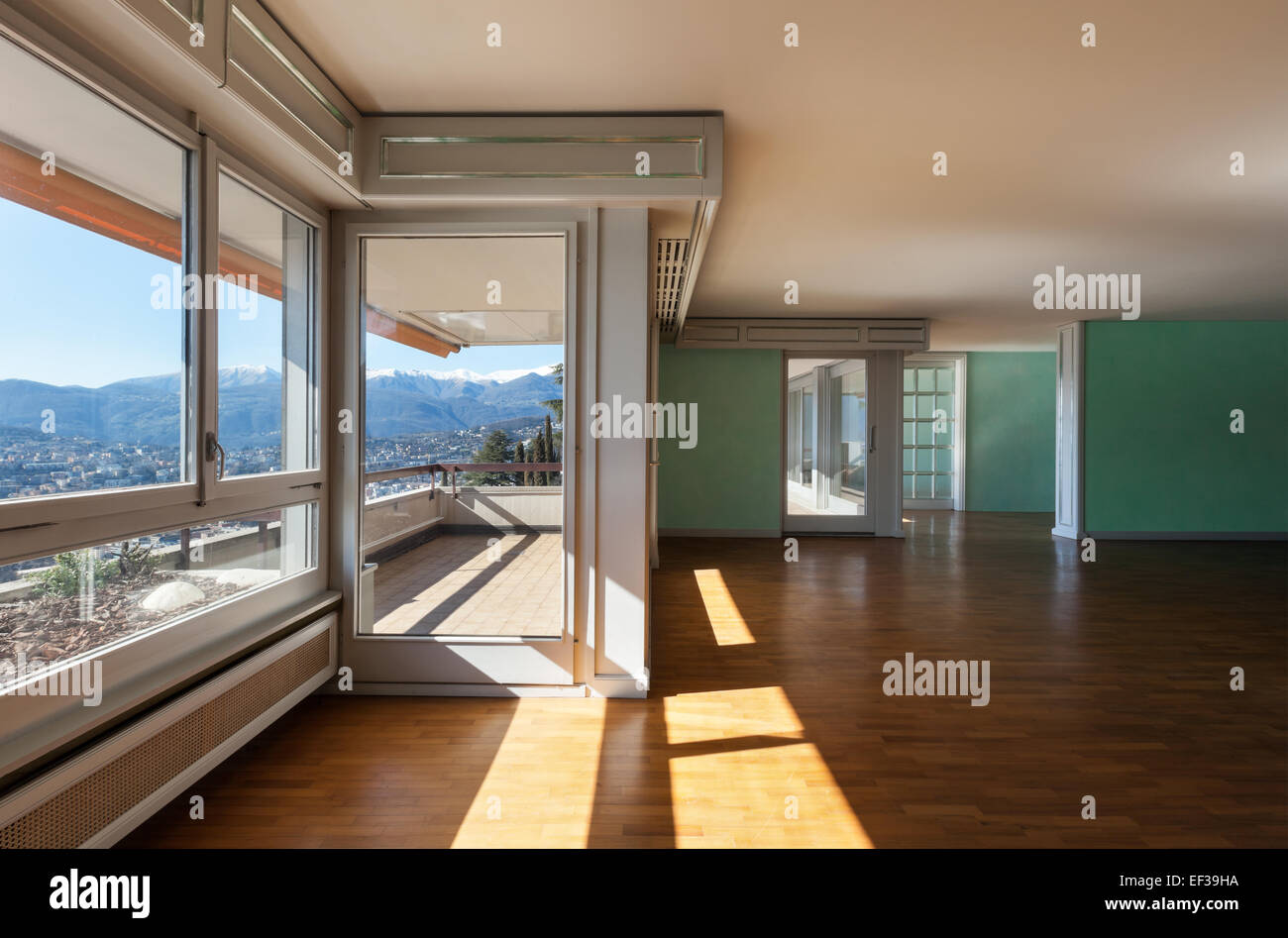 Interior, empty apartment in style classic, large room Stock Photo - Alamy