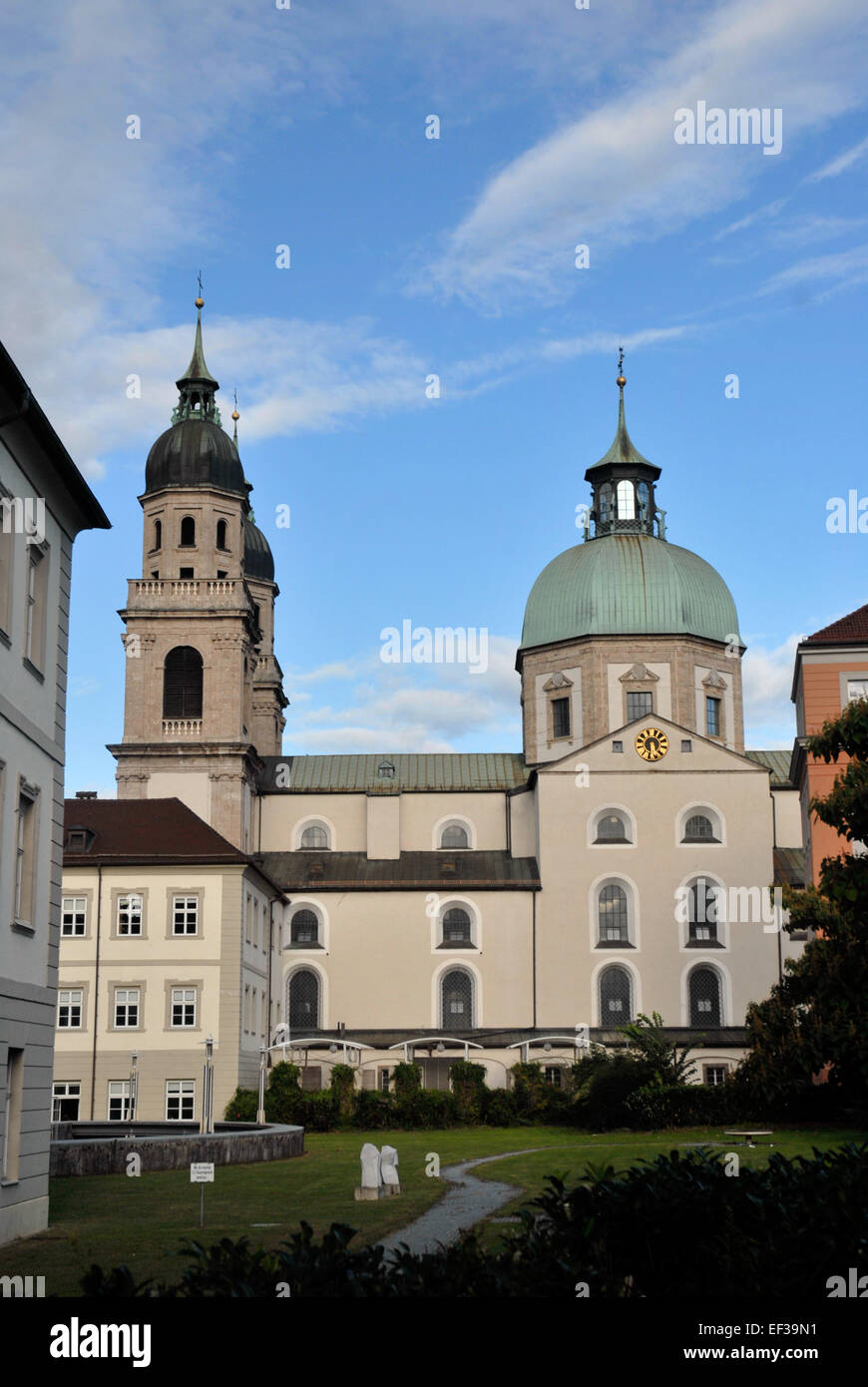 The Jesuit Church in Innsbruck, Austria, viewed from the west with an ...