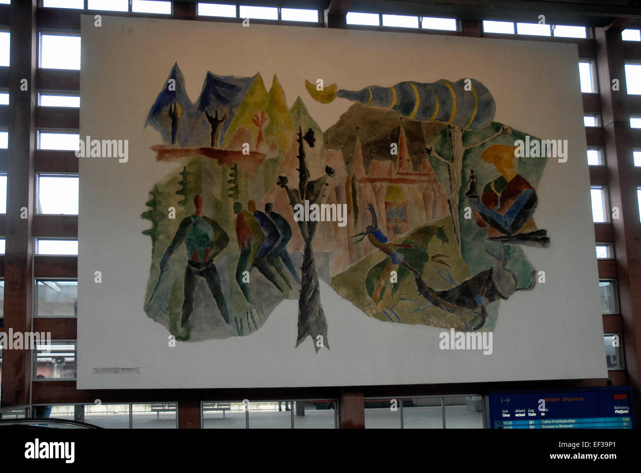 The northern side of Innsbruck Hauptbahnhof features a famous artwork ...