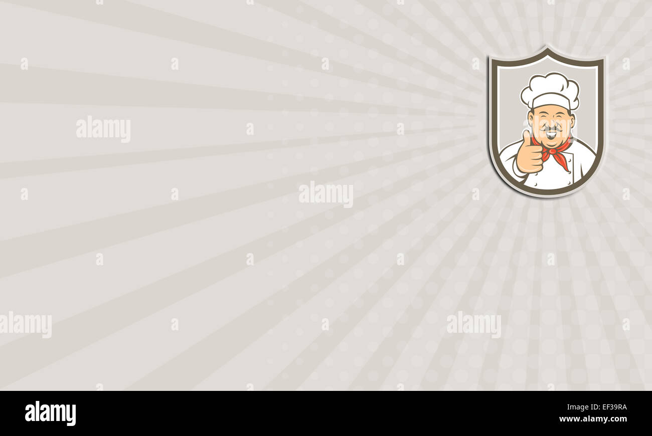 Business card showing illustration of a chef cook looking happy smiling ...