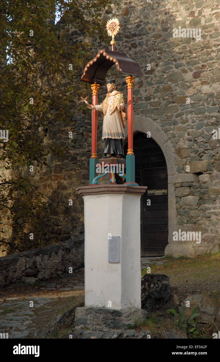 The statue of Saint John of Nepomuk in front of Schloss Summersberg is ...