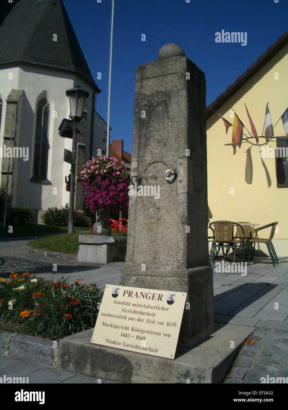 The pranger (pillory) in Königswiesen, a historical punishment device ...