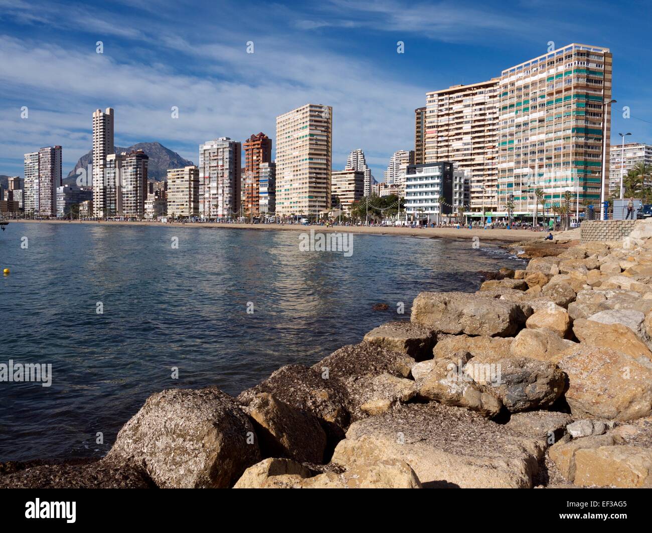 Benidorm beach skyline rock hi-res stock photography and images - Alamy