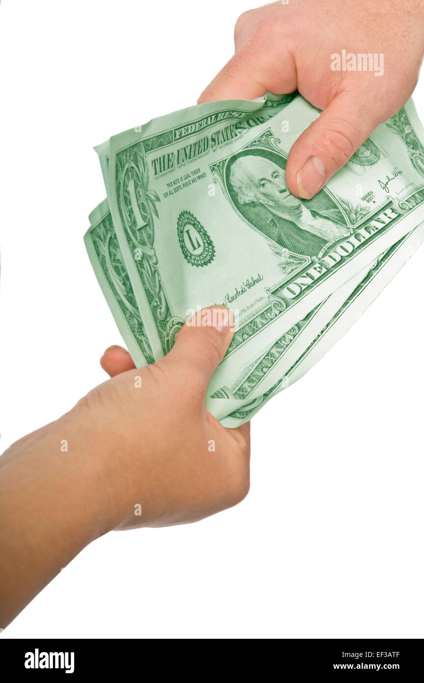 Hands passing dollar bills Stock Photo - Alamy