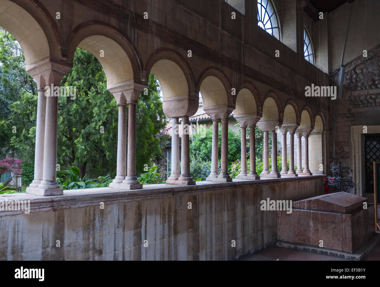 The atrium of the Church of the Holy Trinity in Italy is a beautiful ...