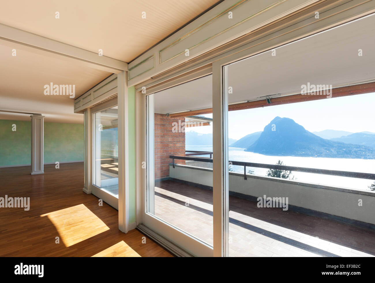 Interior, apartment in style classic, large windows Stock Photo - Alamy