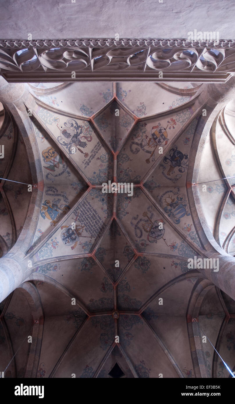 The 'M' stair and ceiling of a monastery church are examples of ...