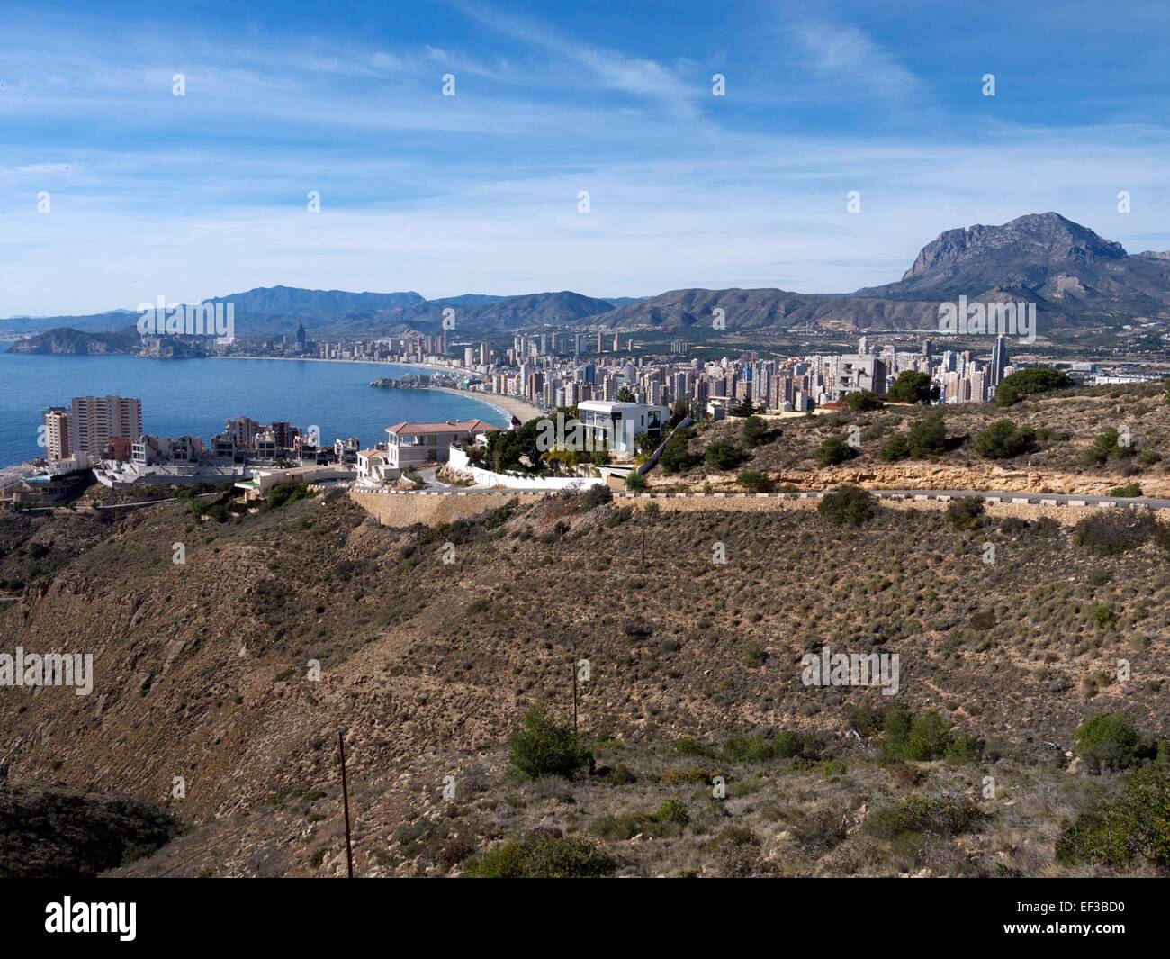 Benidorm as viewed from the Benidorm Cross Stock Photo - Alamy