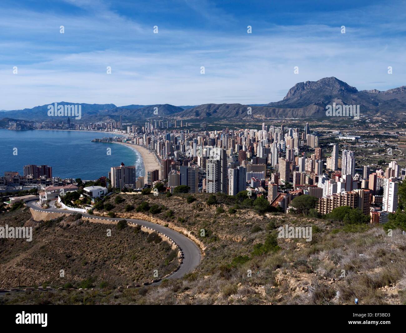 Benidorm as viewed from the Benidorm Cross Stock Photo - Alamy