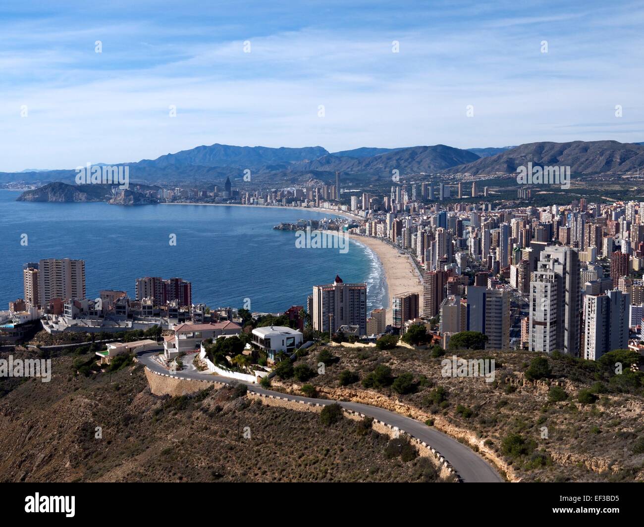 Benidorm as viewed from the Benidorm Cross Stock Photo - Alamy