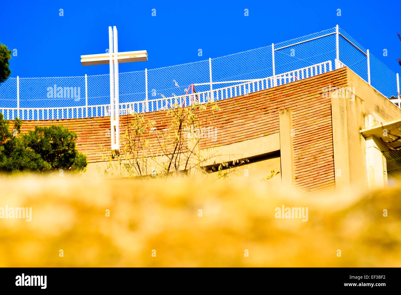 Cross on a building Stock Photo - Alamy