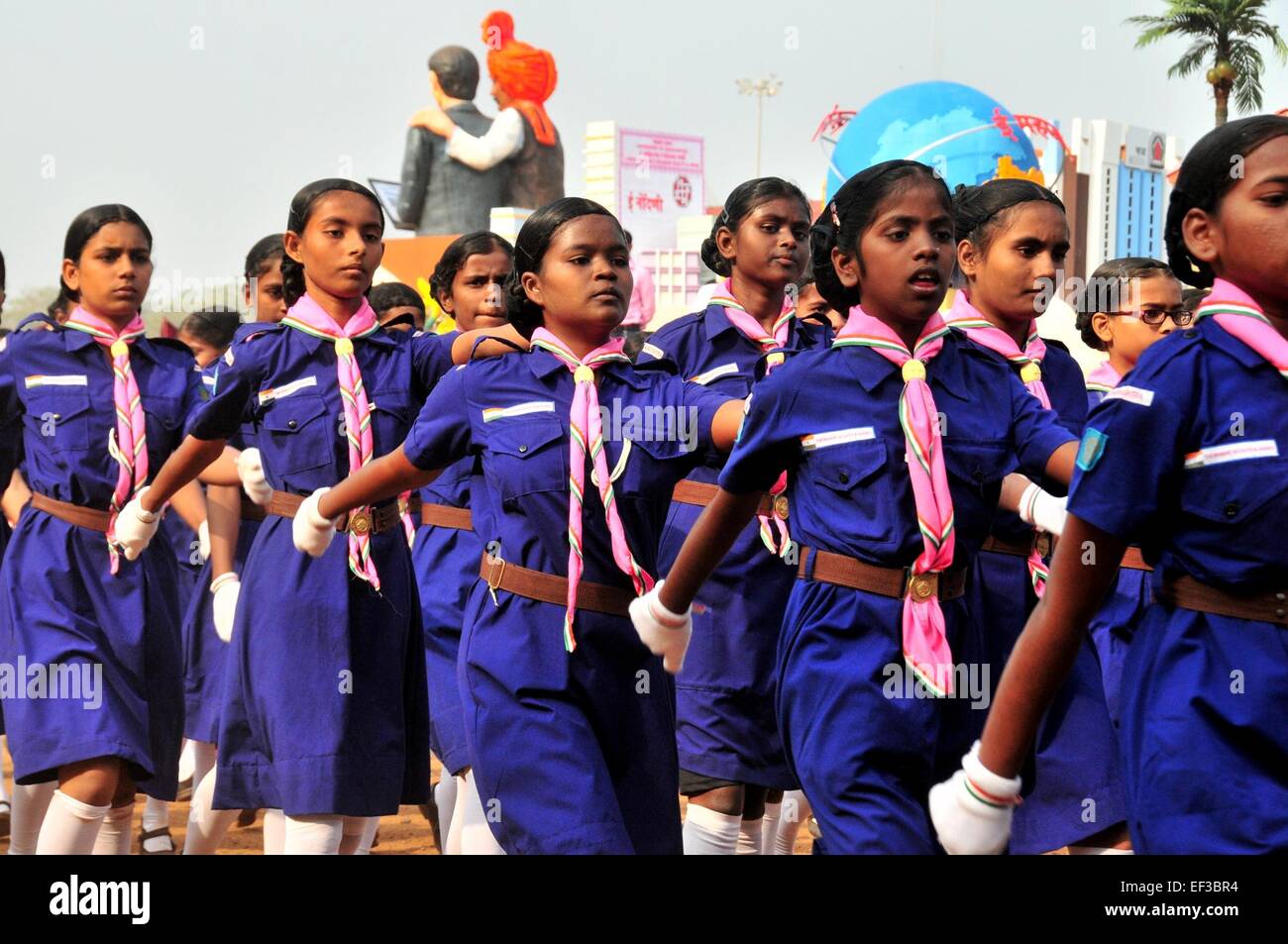 Mumbai, India. 26th Jan, 2015. Members of girl scout take part in the ...