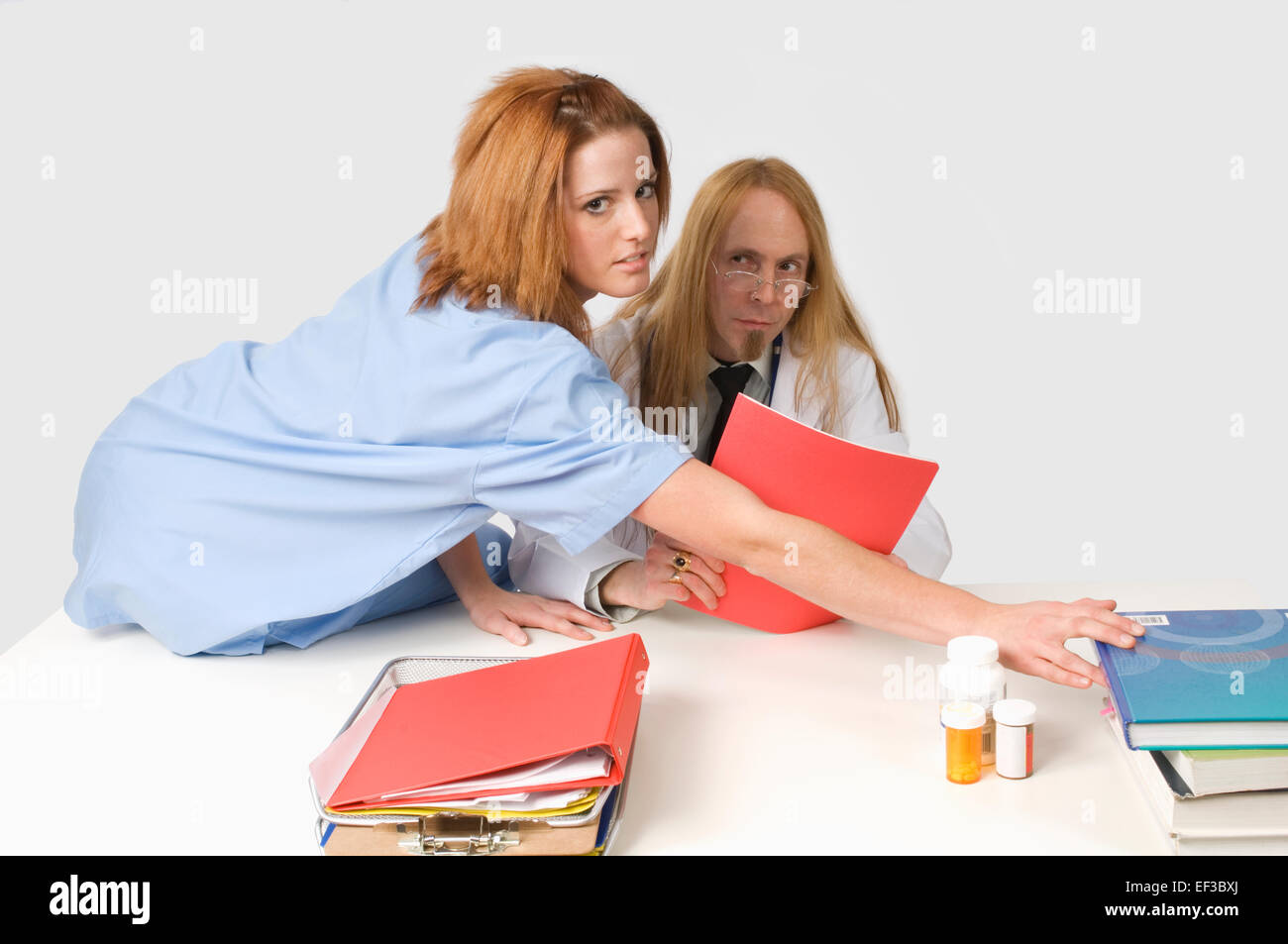 Nurse young doctor flirting work hi-res stock photography and images ...
