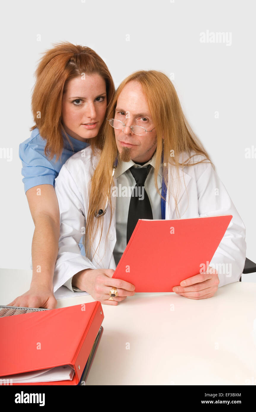 Nurse young doctor flirting work hi-res stock photography and images ...