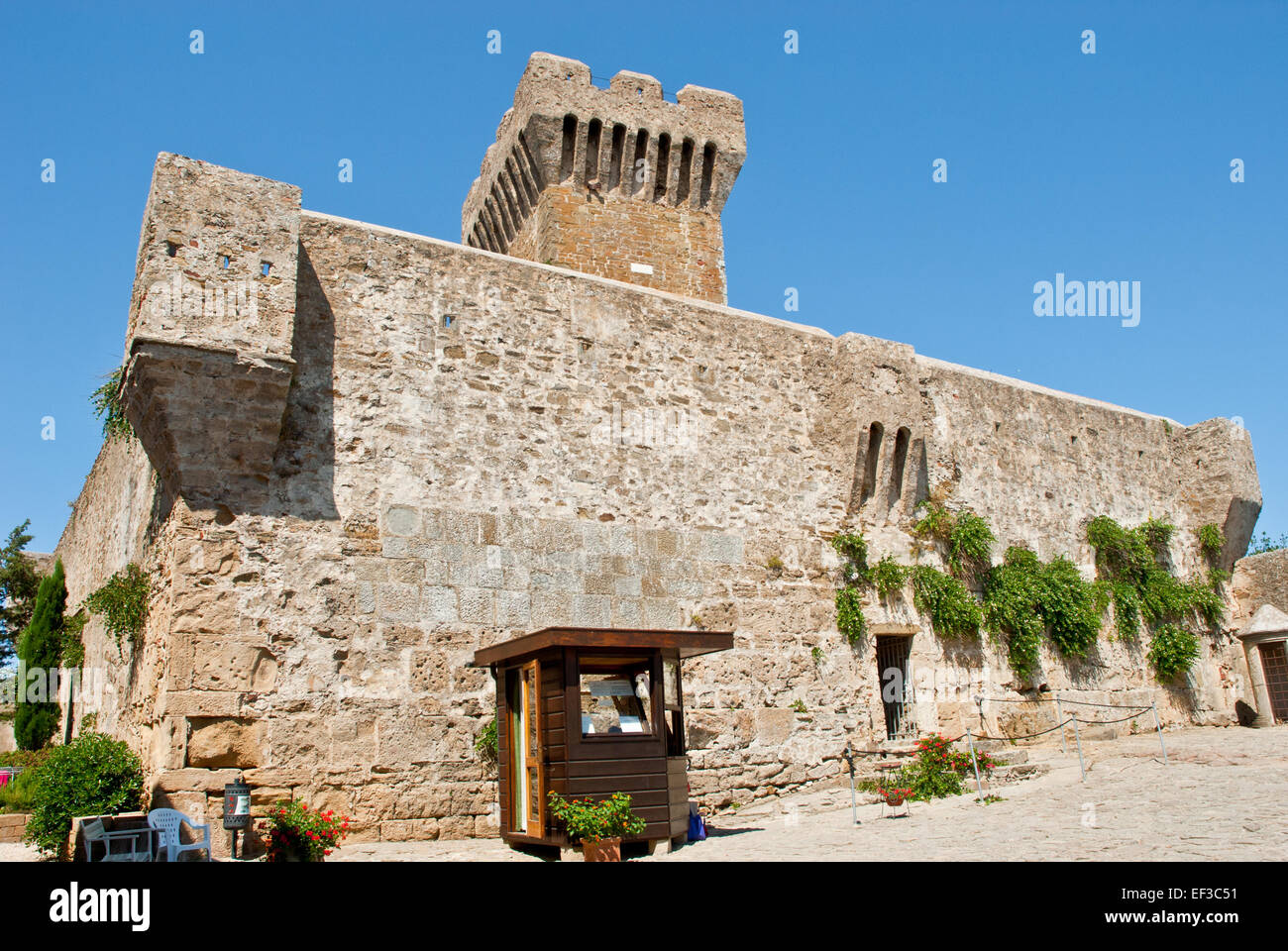 A photograph of Populonia Castle, taken from the east, showcasing the ...