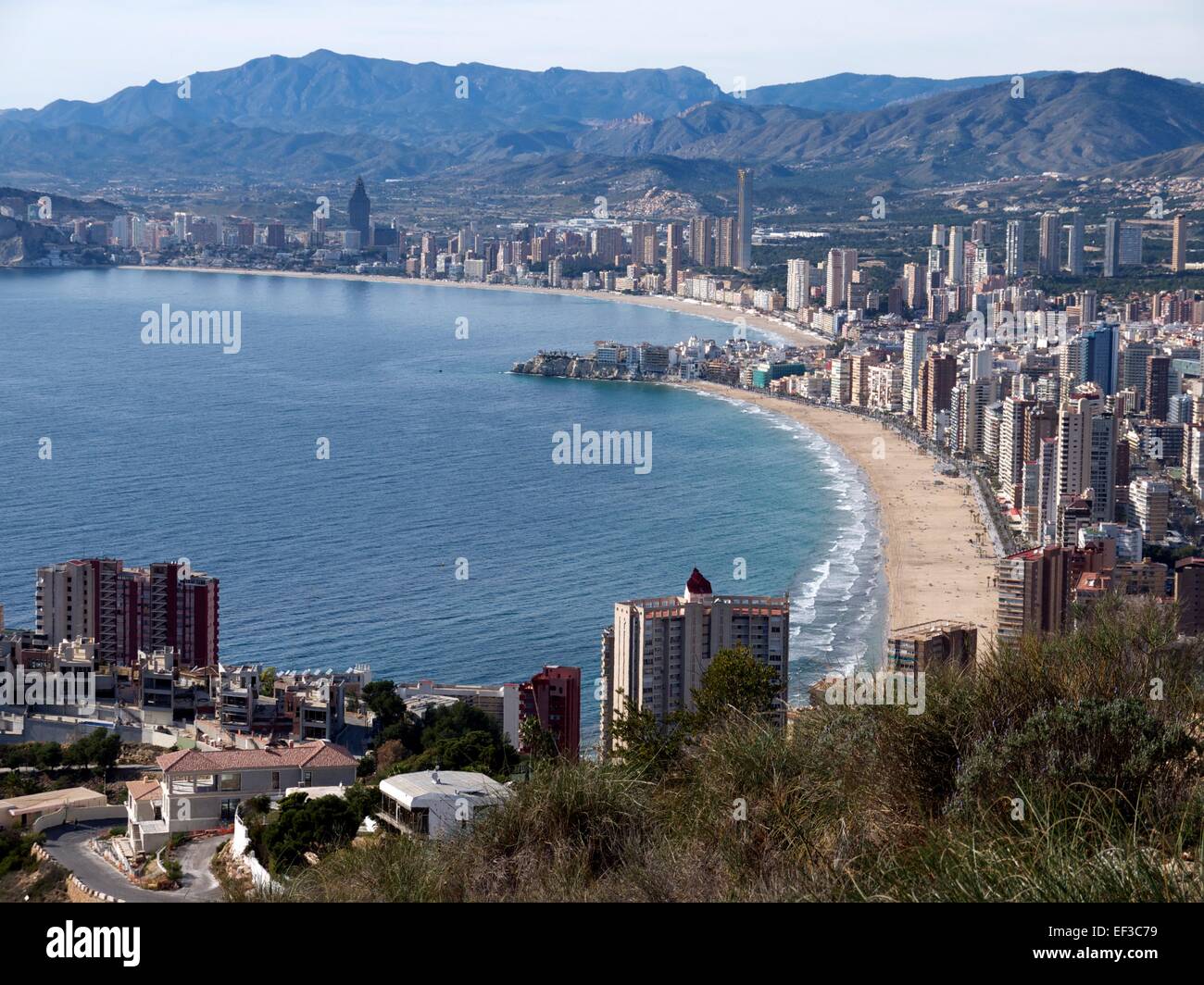 Benidorm Skyline as viewed from the Benidorm Cross Stock Photo - Alamy