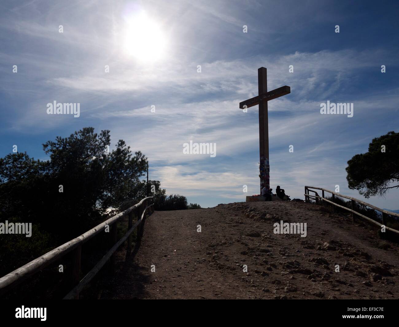 The Benidorm Cross in silhouette Stock Photo - Alamy