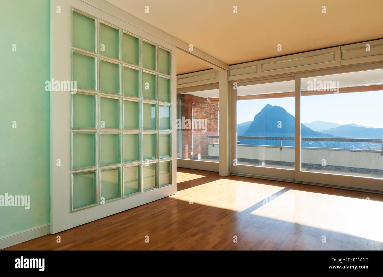 Interior, apartment in style classic, large windows Stock Photo - Alamy