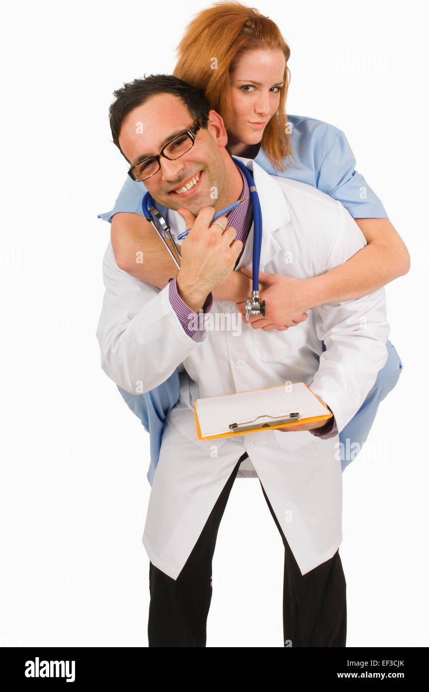 Nurse young doctor flirting work hi-res stock photography and images ...