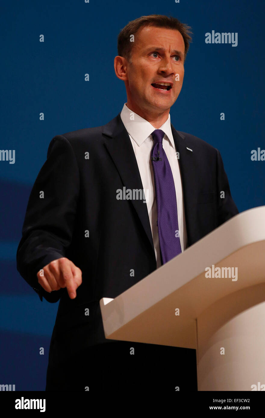 UK, Birmingham : Jeremy Hunt MP gives a speech at the Conservative ...
