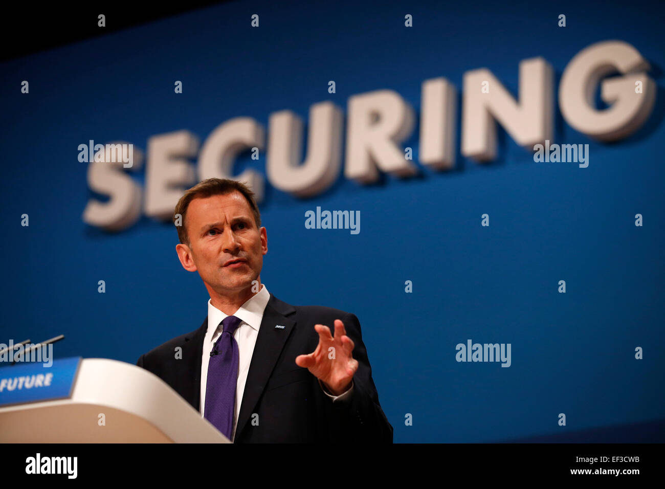 UK, Birmingham : Jeremy Hunt MP gives a speech at the Conservative ...