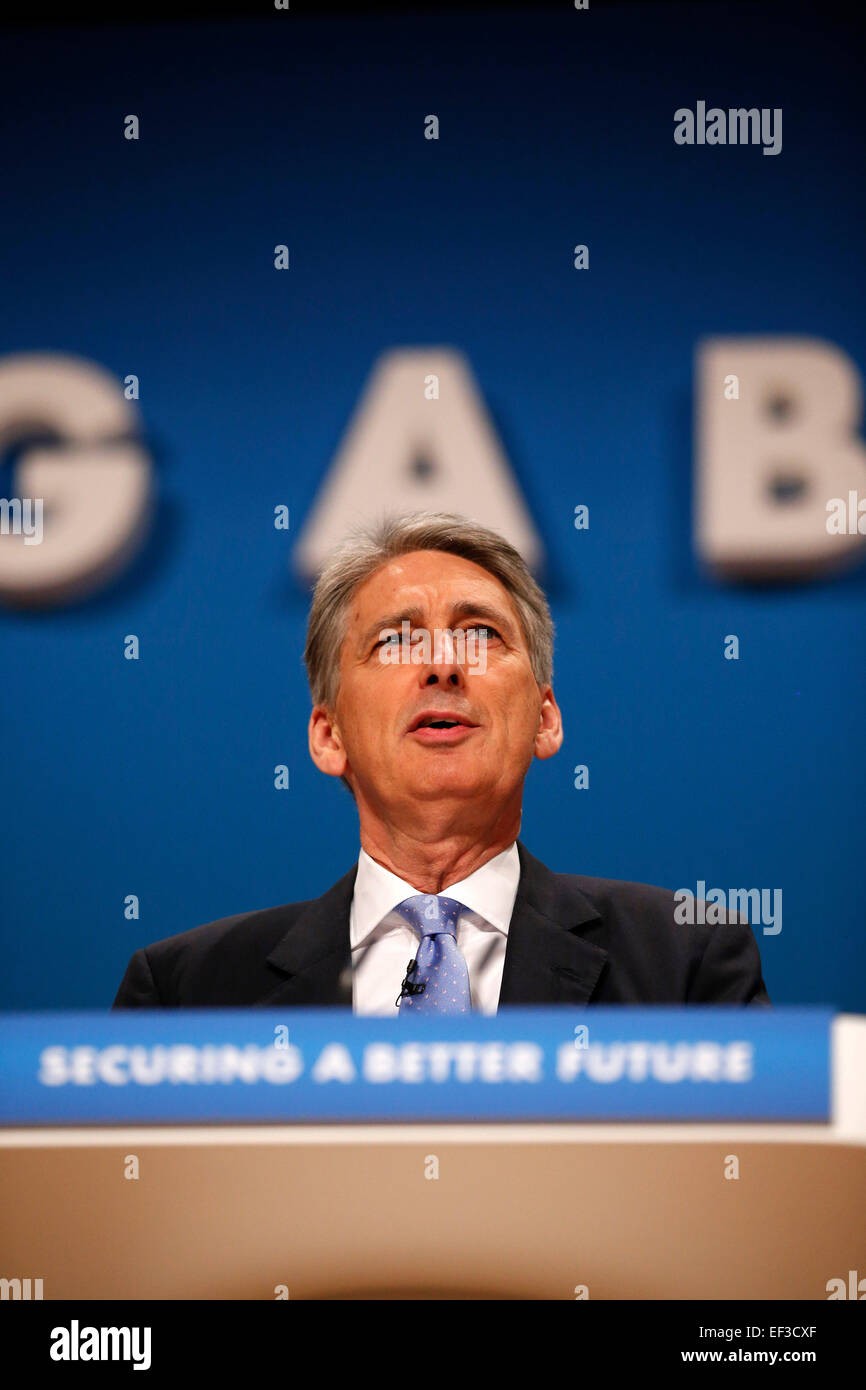 UK, Birmingham : Philip Hammond MP gives a speech at the Conservative ...