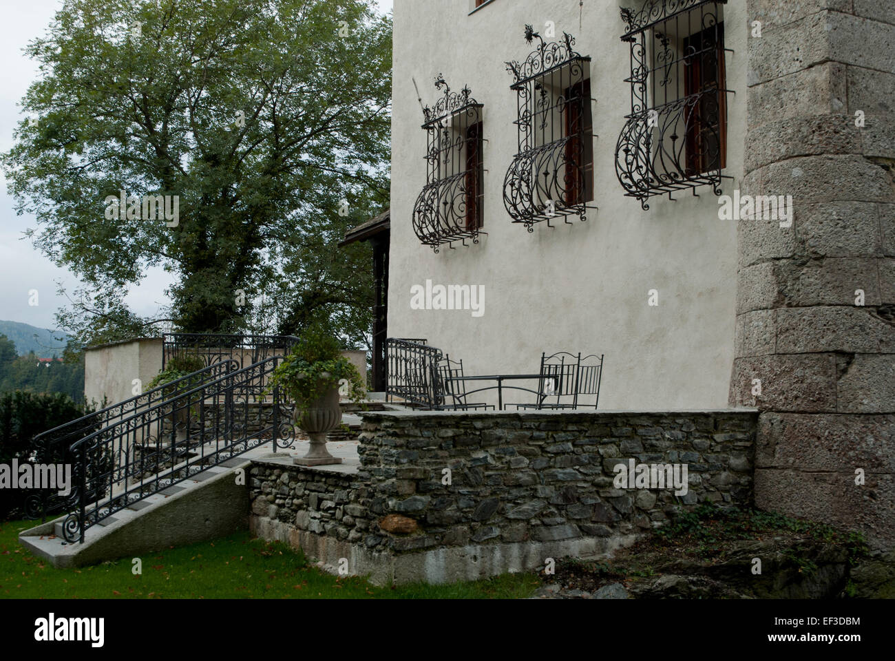 This image showcases the front view of Schloss Aschach, a historic ...