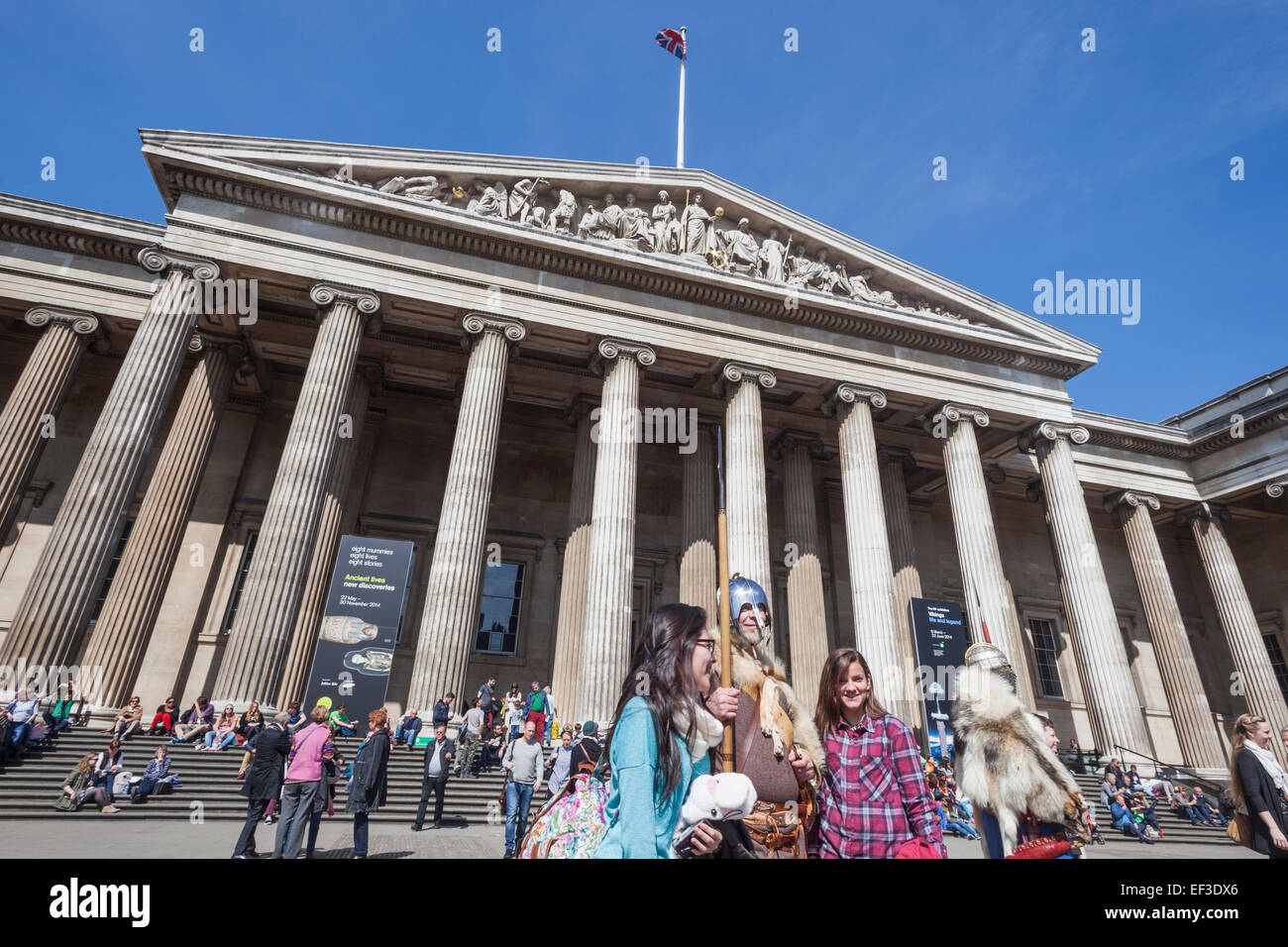 England, London, British Museum, Tourists Posing with Characters ...