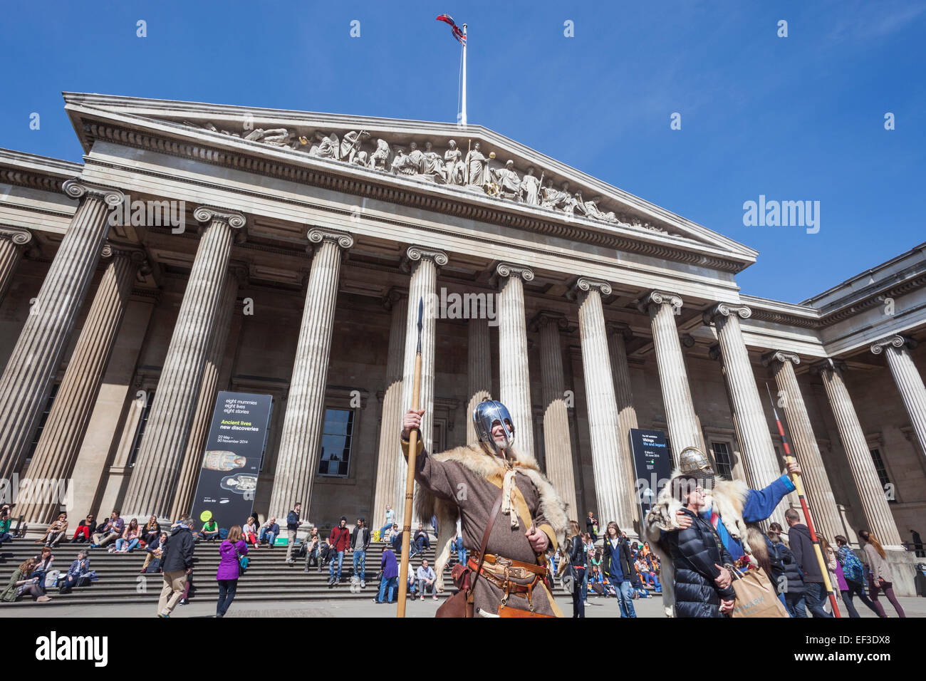 England, London, British Museum, Tourists Posing with Characters ...