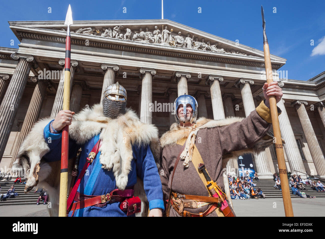 England, London, British Museum, Characters Dressed in Anglo-Saxon ...