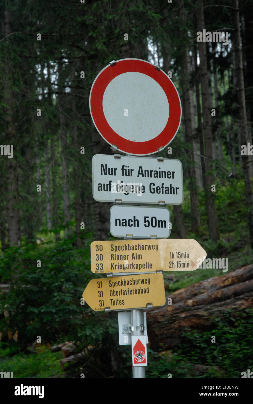 A Verkehrstafel (traffic sign) located in Rinn, Germany, indicating ...