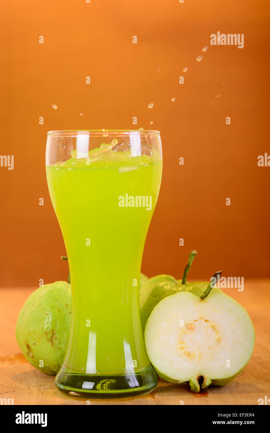 fresh guava juice and split Stock Photo - Alamy