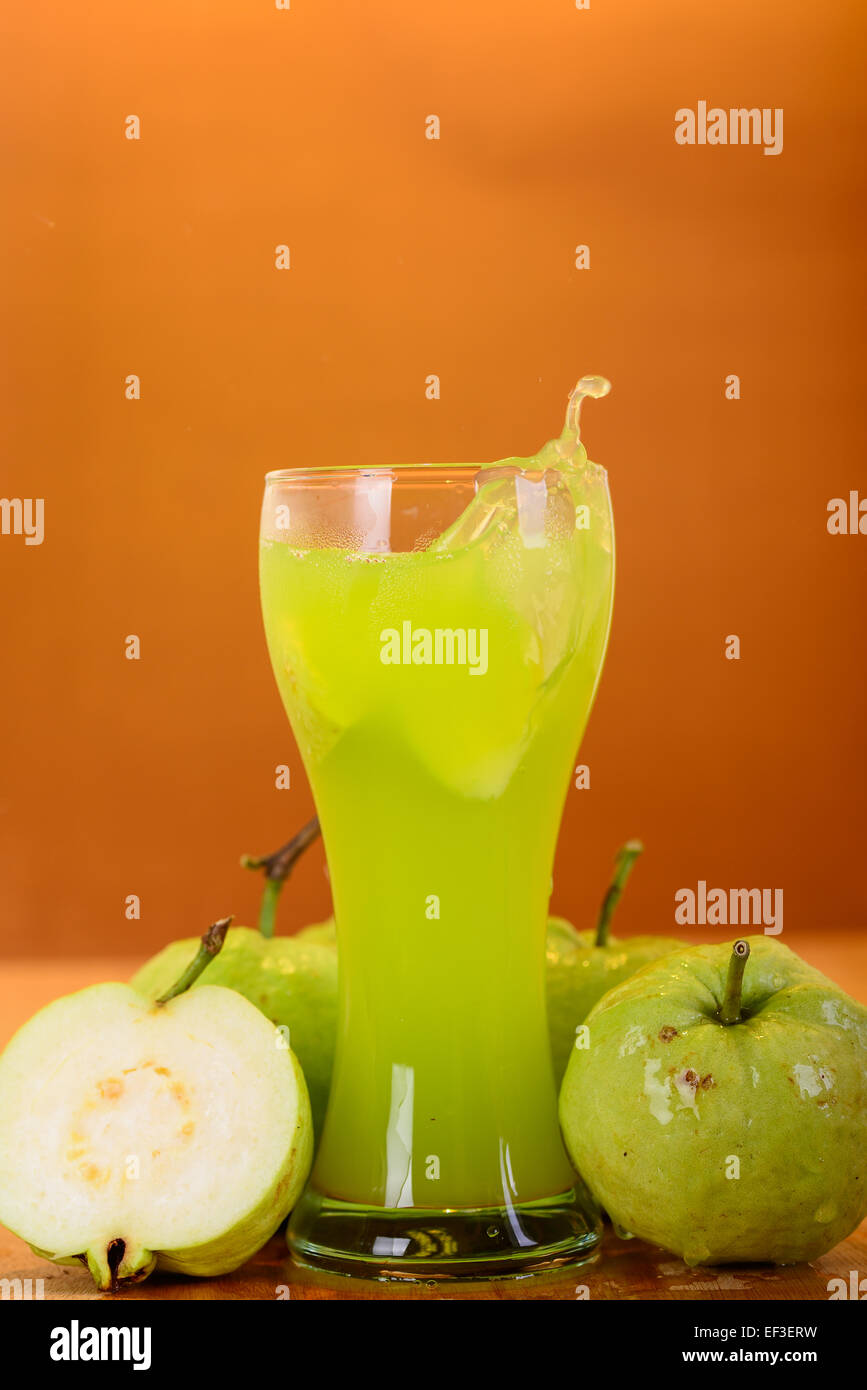 fresh guava juice and split Stock Photo - Alamy