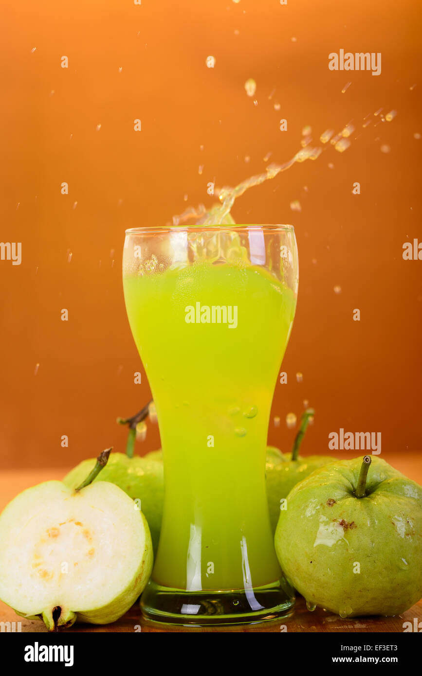 fresh guava juice and split Stock Photo - Alamy