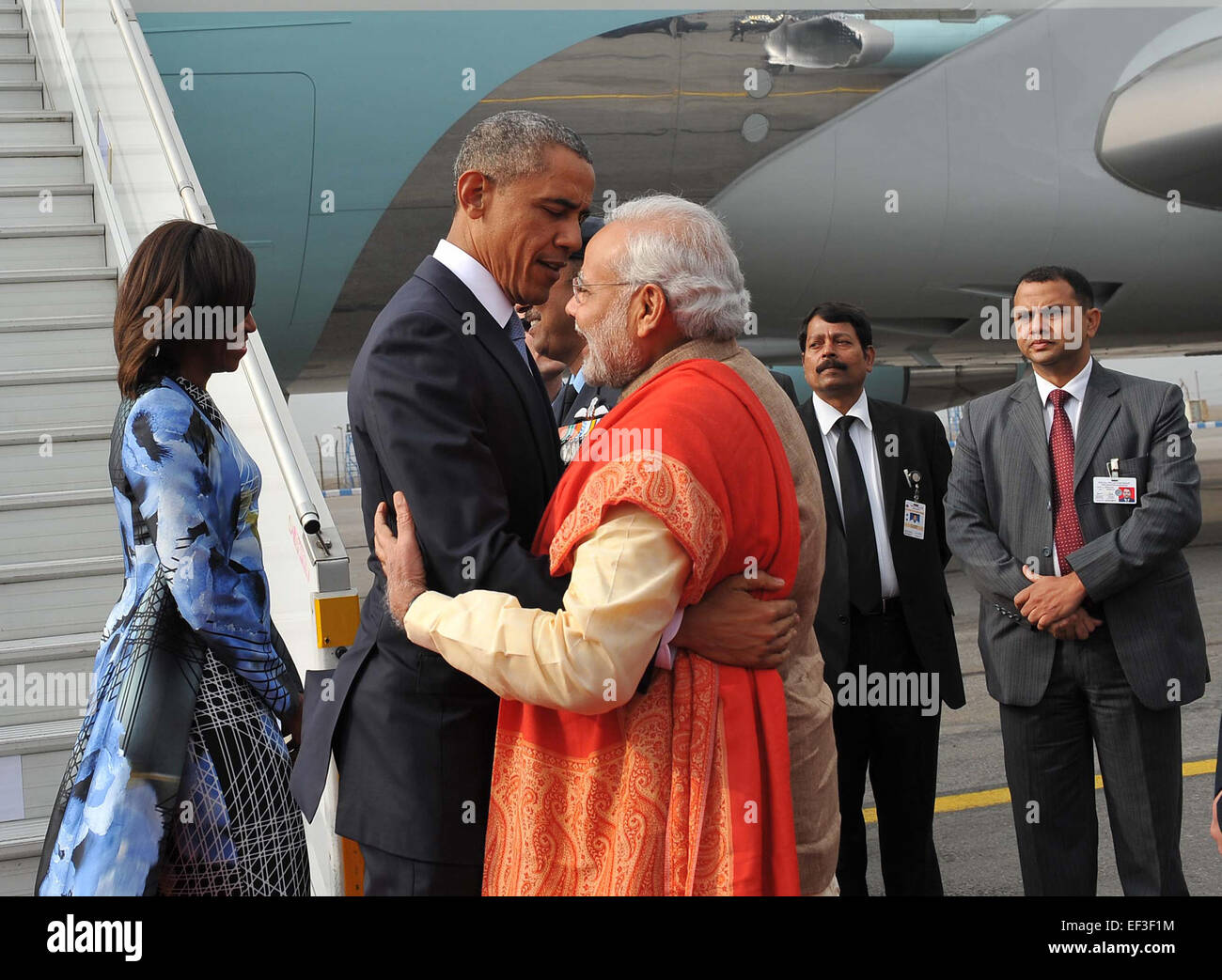 The US President, Mr. Barack Obama & First Lady Michelle Obama warmly welcomed by the Prime ...