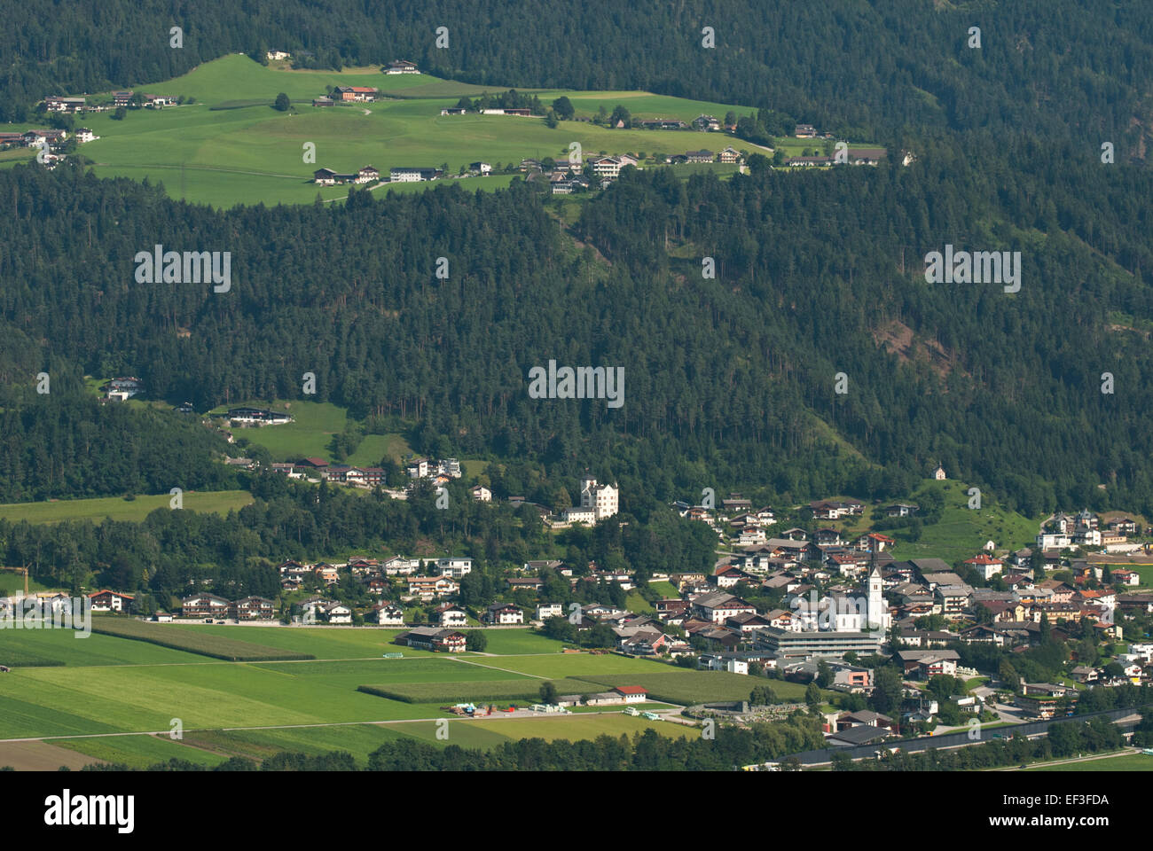 The scenic view of Vomp with Vomperberg in Austria highlights the ...