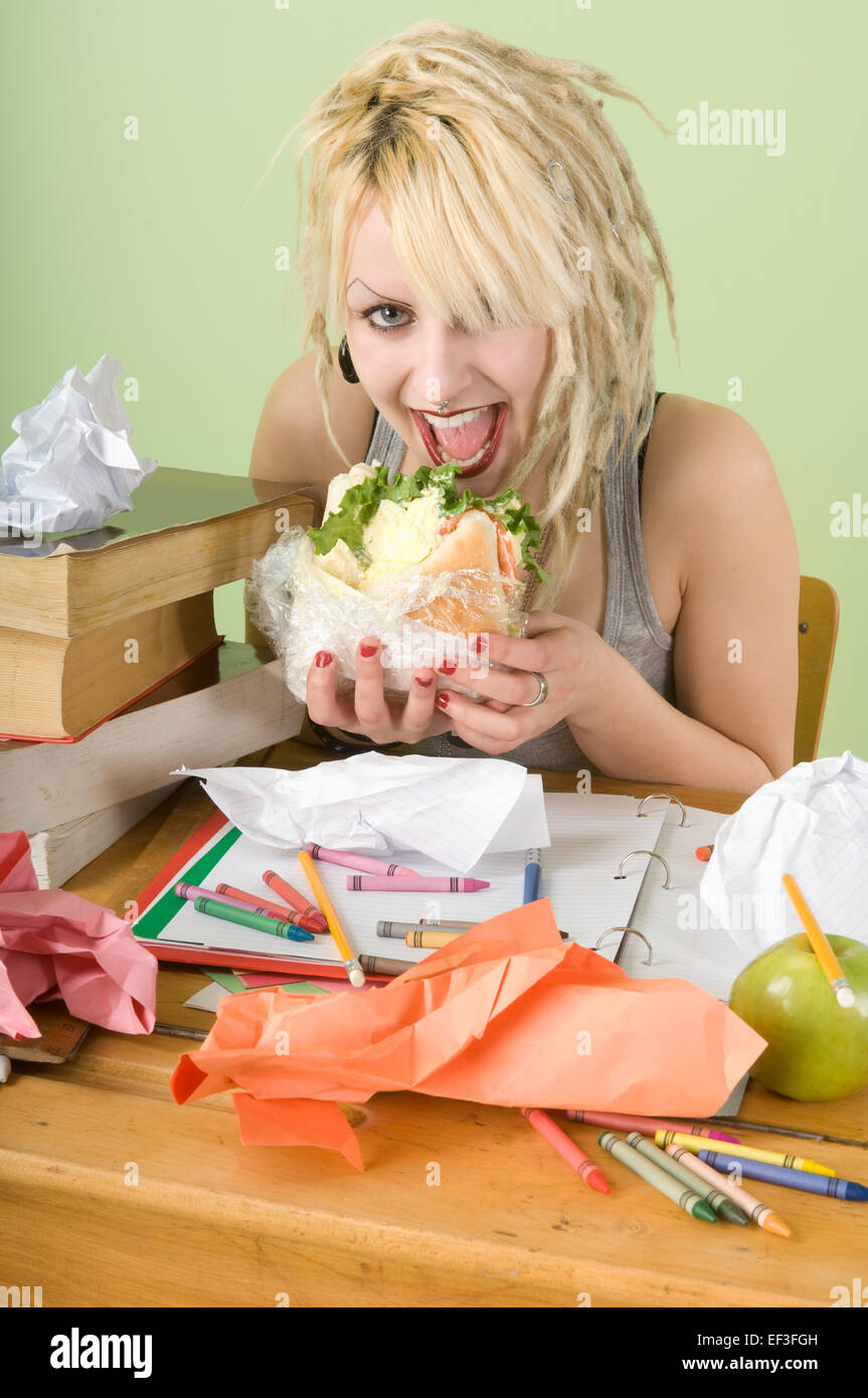 Teenager eating out meal hi-res stock photography and images - Alamy