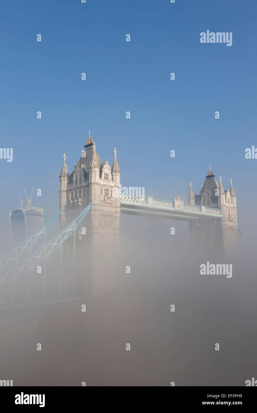 England,London,Tower Bridge and Fog Stock Photo - Alamy