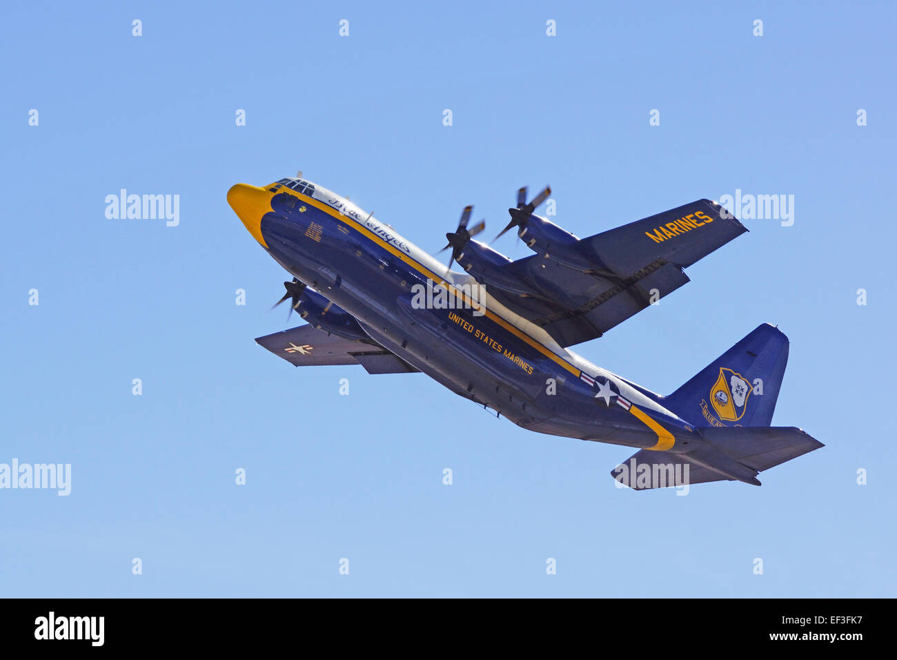 C-130 Blue Angels "Fat Albert" flying at 2014 Miramar Air show Stock ...