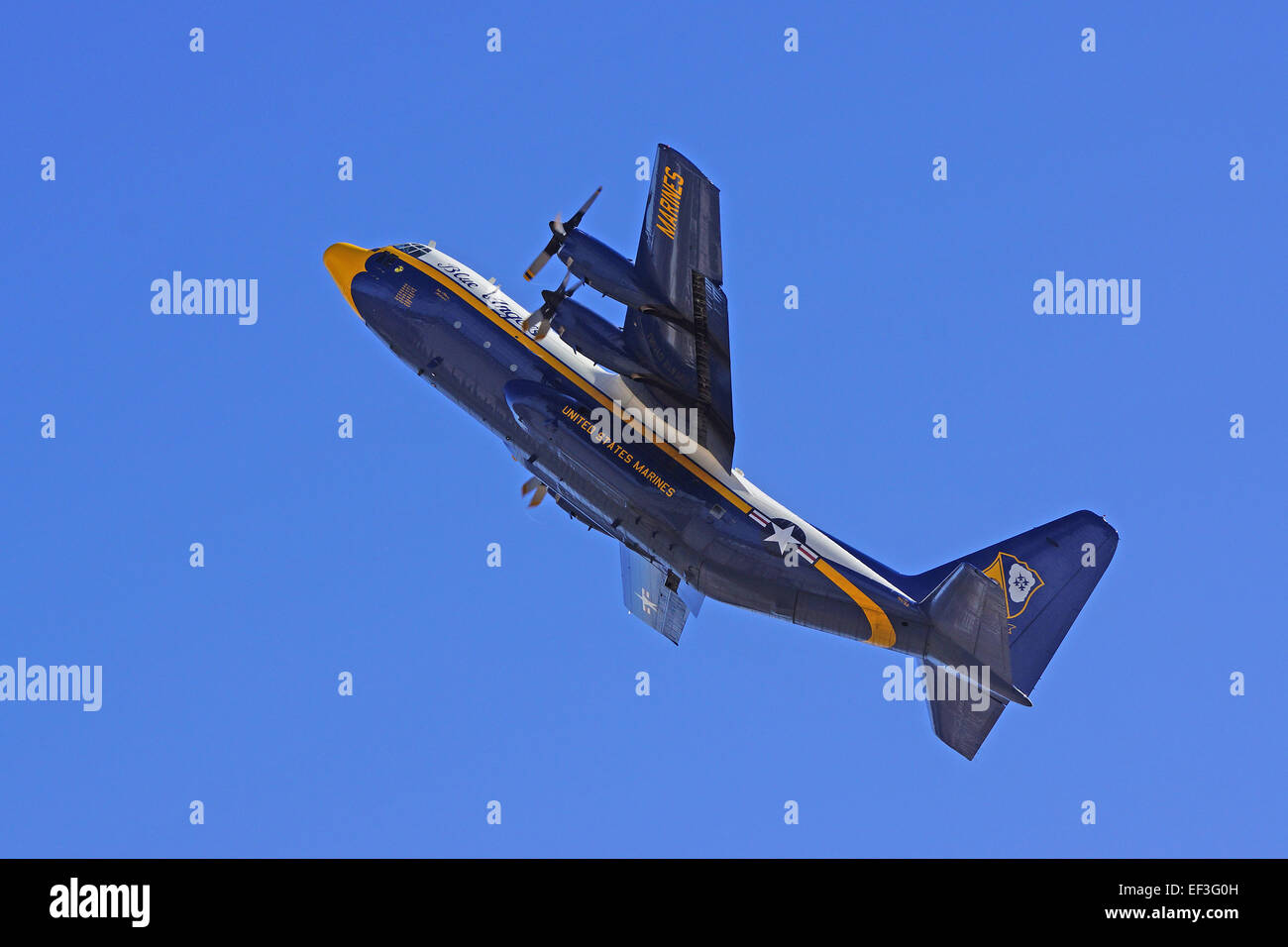 C-130 Blue Angels "Fat Albert" flying at 2014 Miramar Air show Stock ...