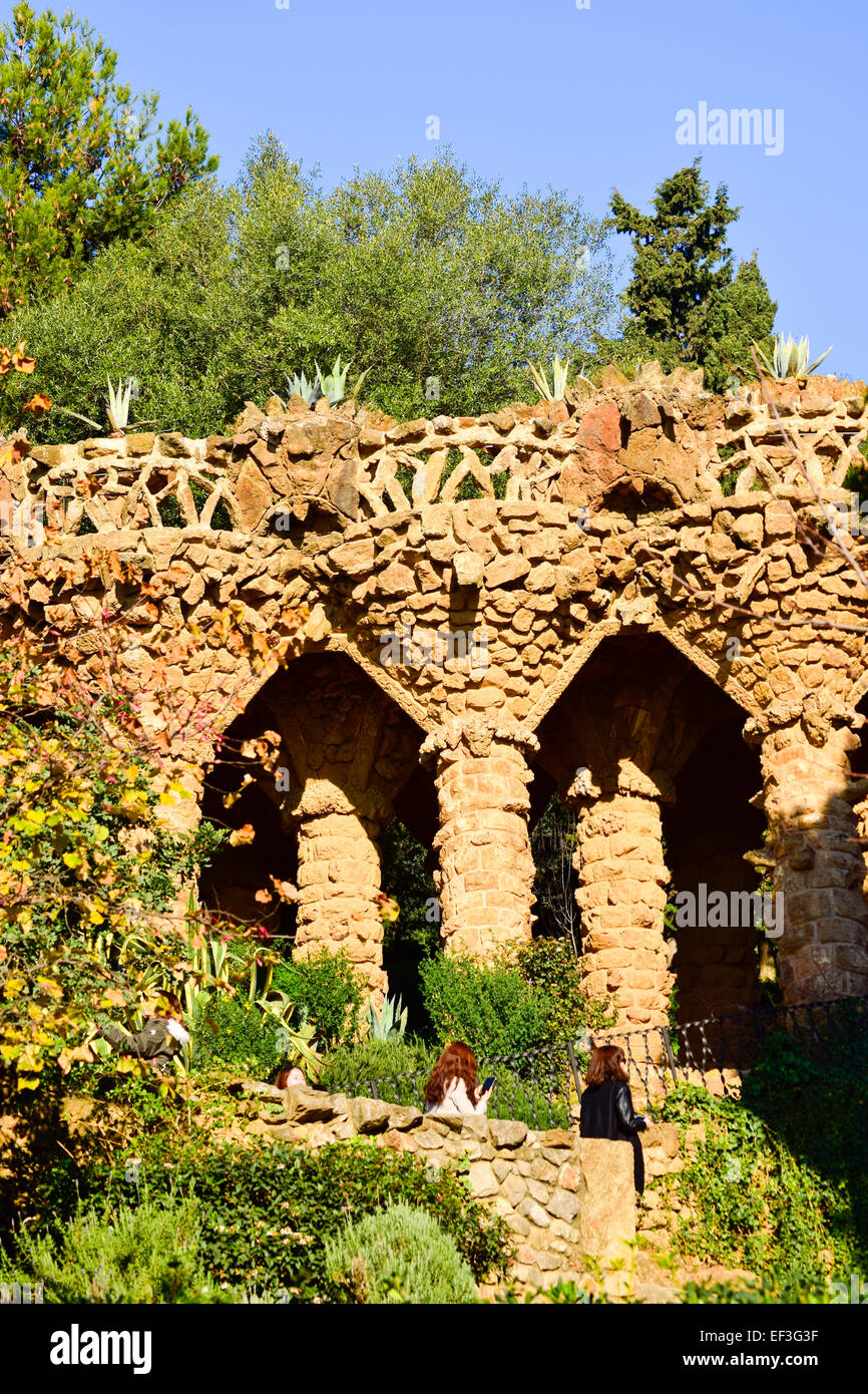 Columns park guell antoni gaudi hi-res stock photography and images - Alamy