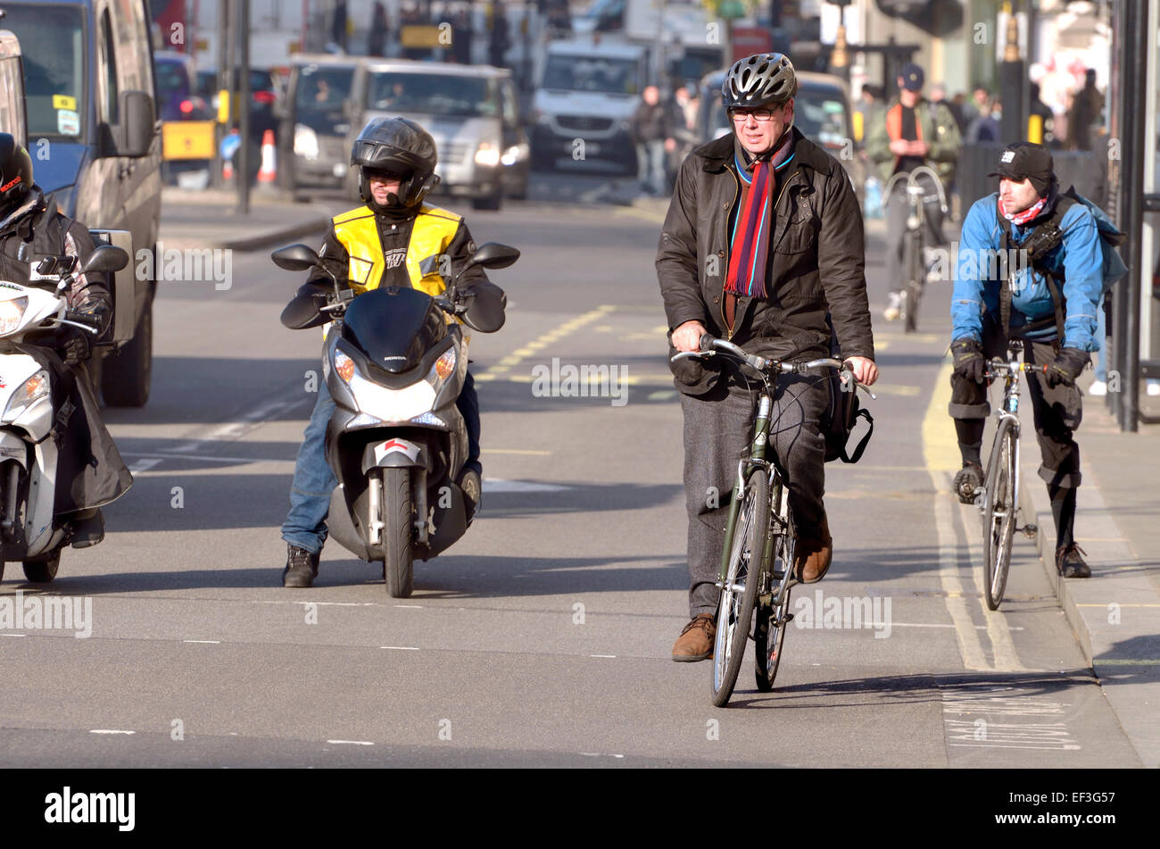 London, England, UK. Cyclist in Whitehall Stock Photo - Alamy
