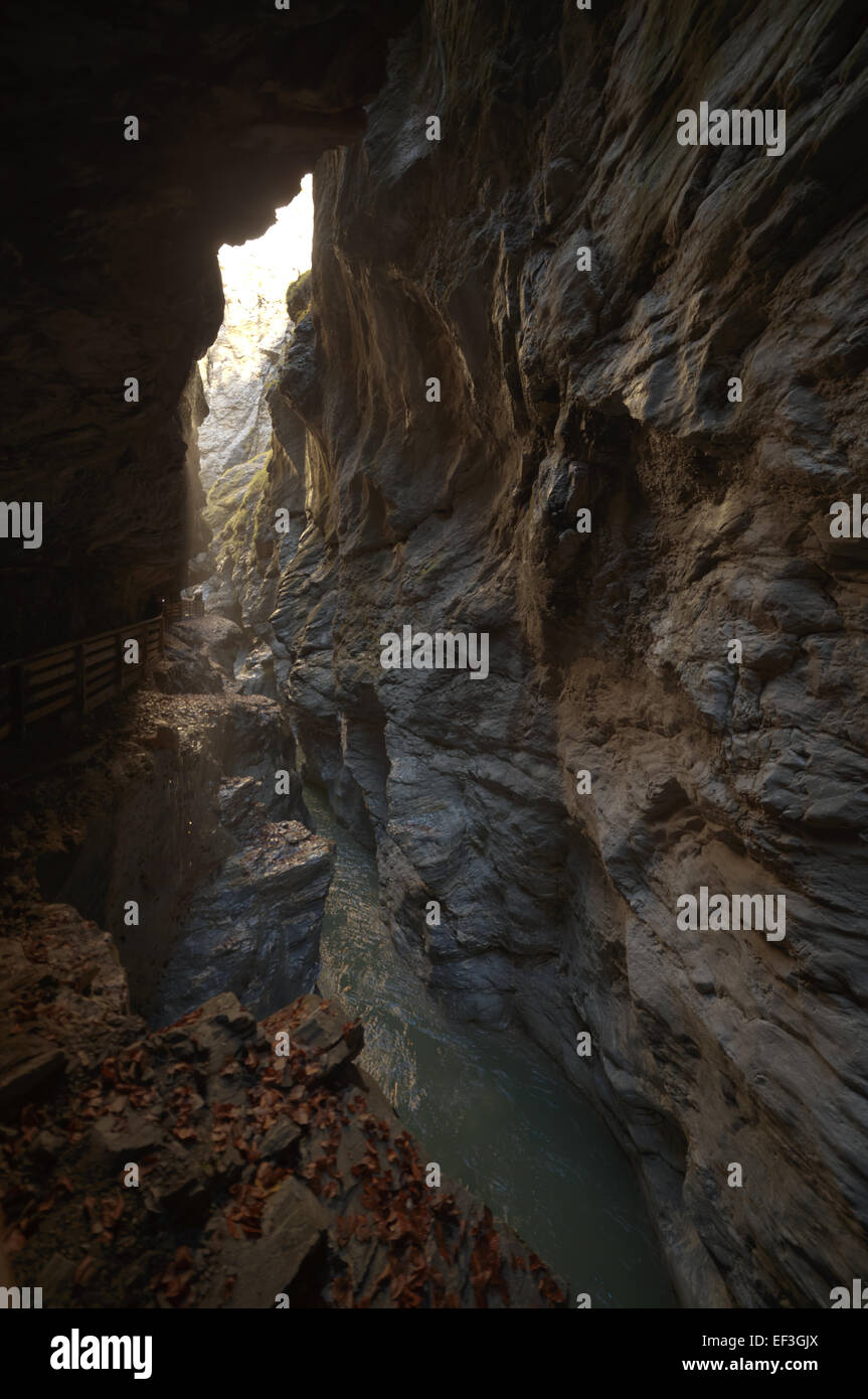 Mountain river flowing through the narrow rocky gorge Stock Photo - Alamy