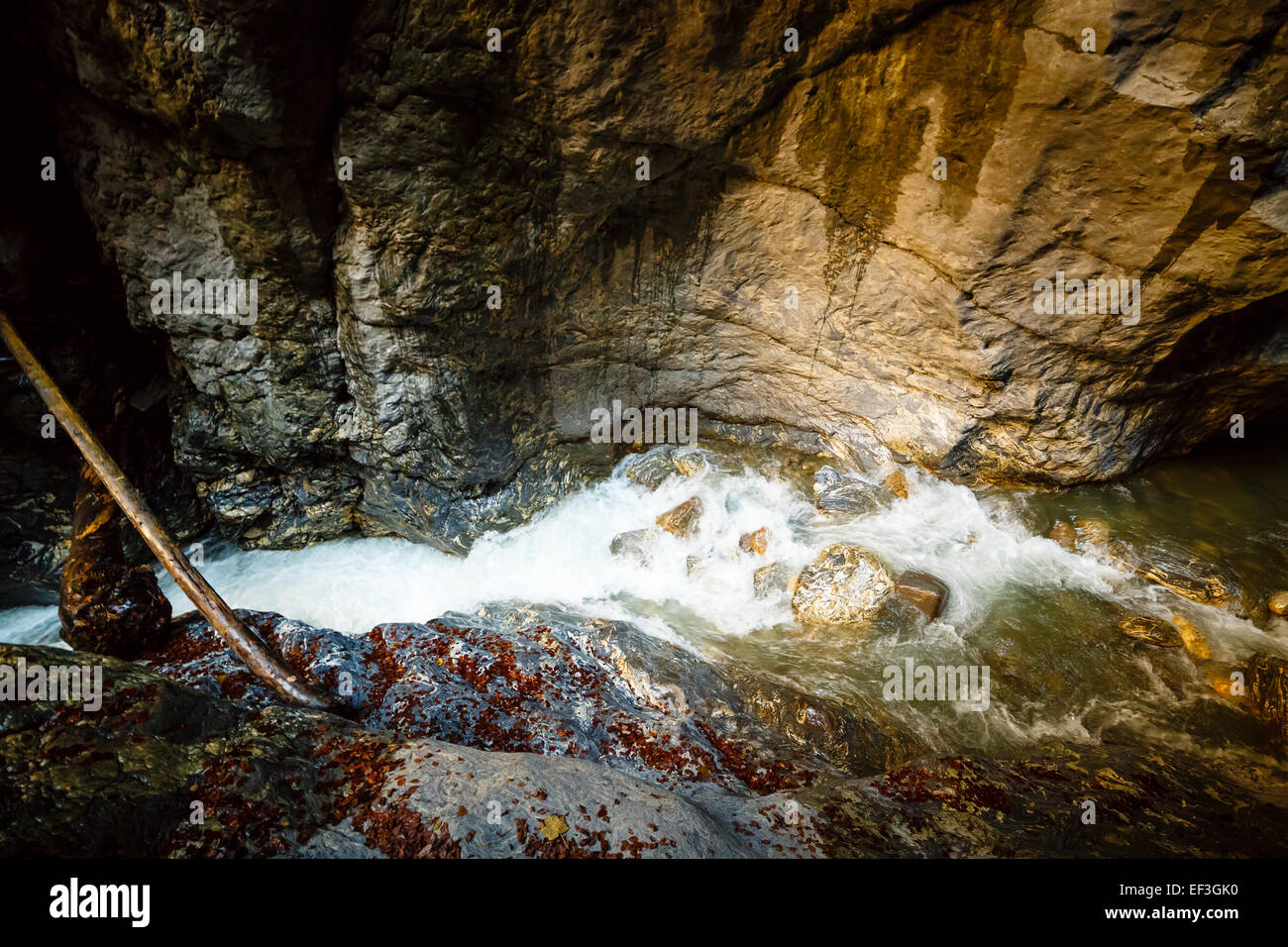 Mountain river flowing through the narrow rocky gorge Stock Photo - Alamy