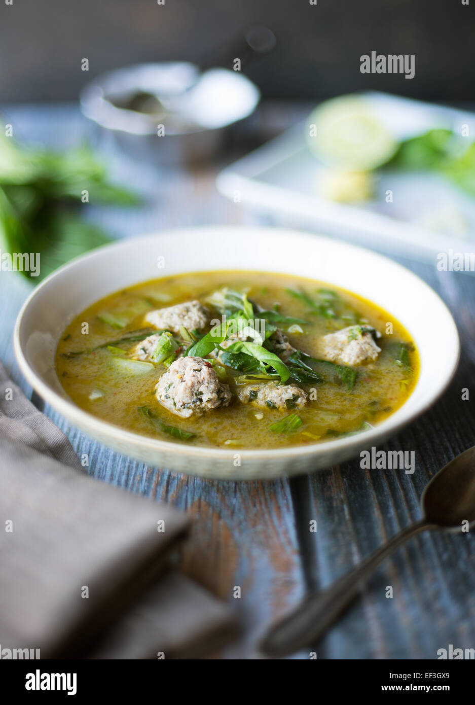 Thai Pork Meatball Soup Stock Photo - Alamy