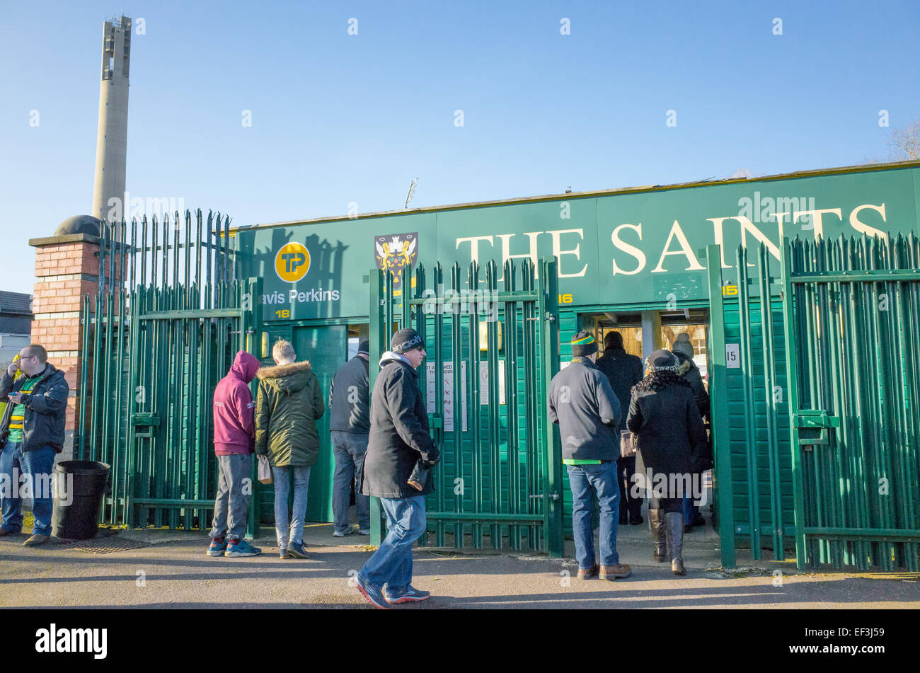 Back (south) entrance to the rugby ground of Northampton Saints ...