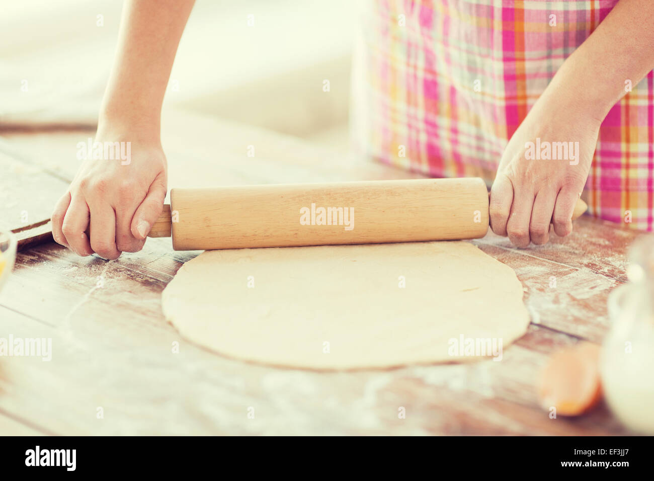 close up of female working with rolling-pin Stock Photo - Alamy
