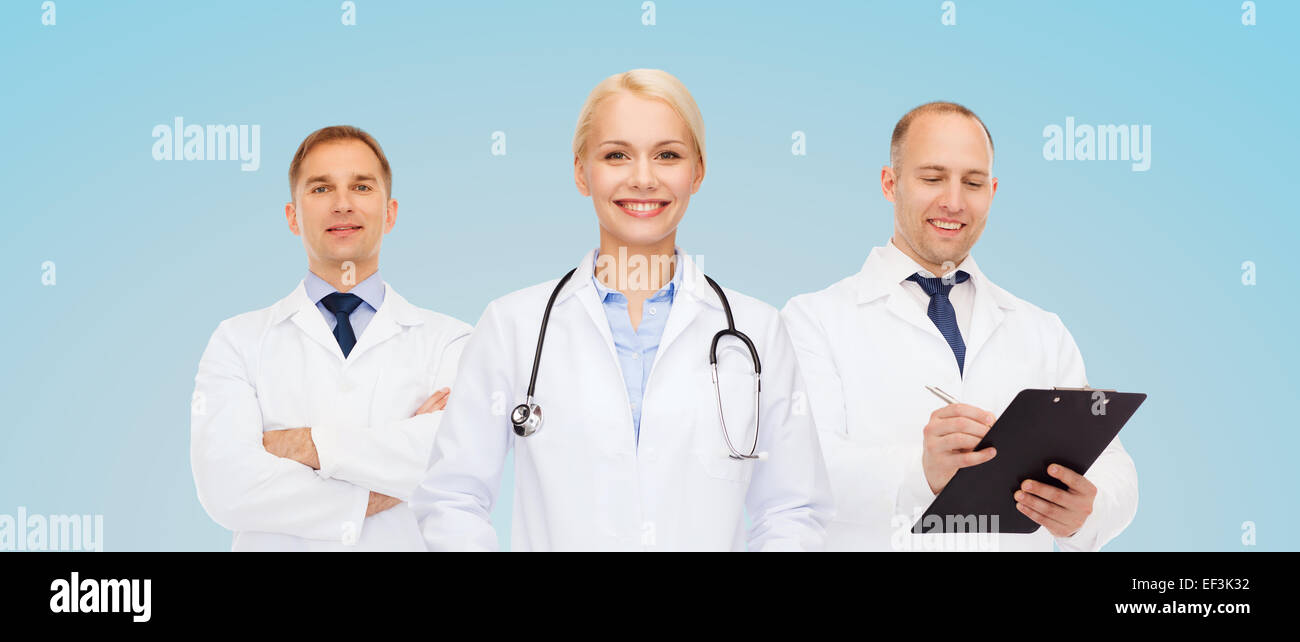 group of doctors with stethoscope and clipboard Stock Photo - Alamy